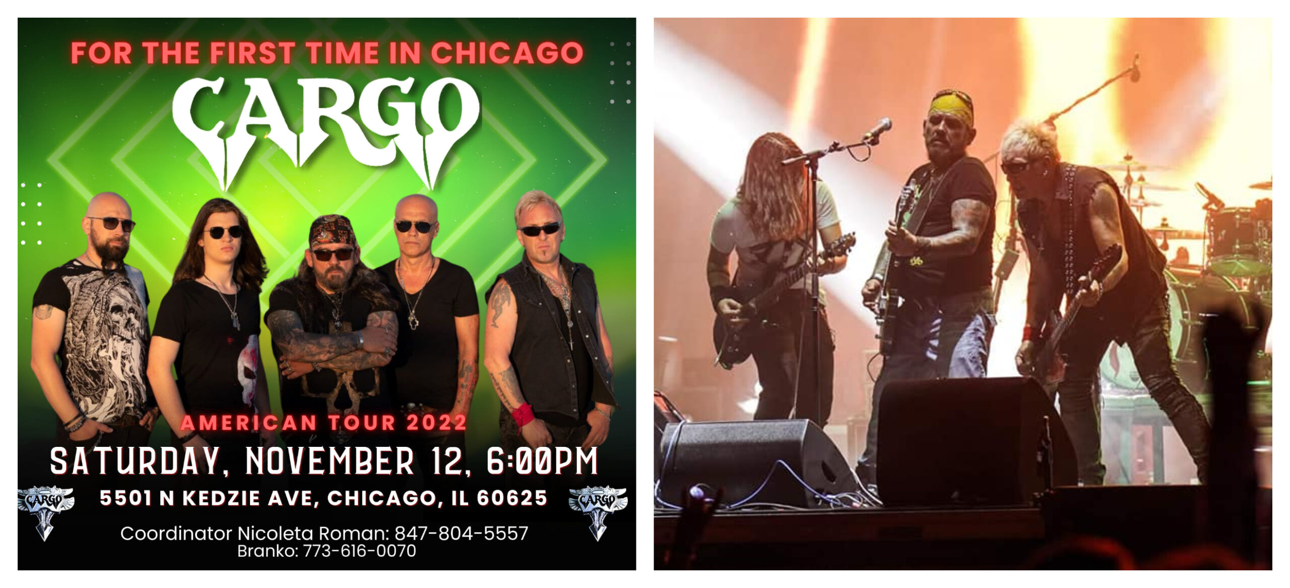 Cargo cântă pentru prima oară în Statele Unite! Este primul turneu ...